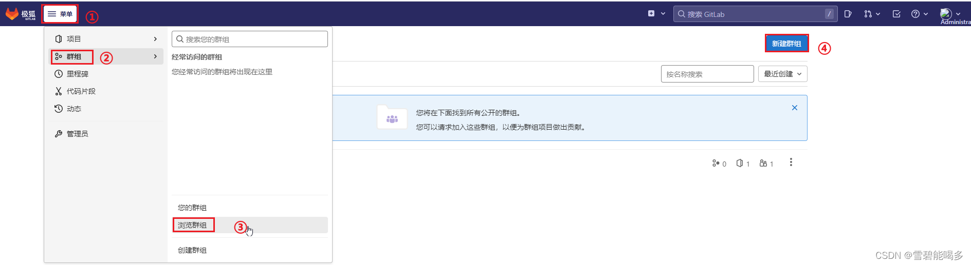 【从零开始学极狐gitlab】02基本功能 #JIHULAB101_gitlab群组有啥用-CSDN博客