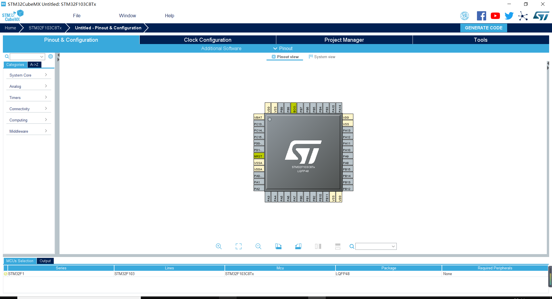 STM32CubeMx-Stm32f103c8t6的配置_stm32f103c8t6 cubemx hid协议-CSDN博客
