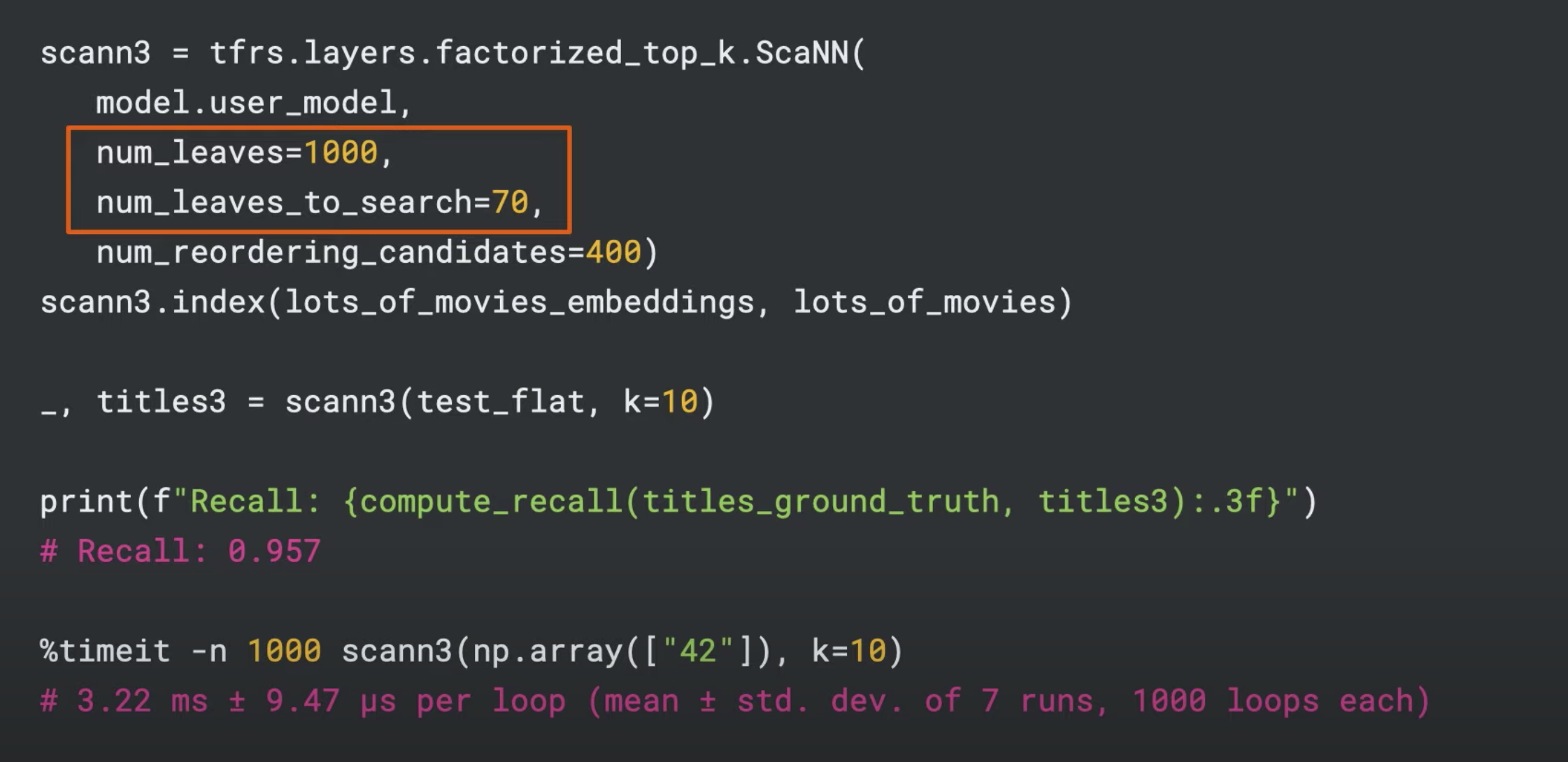 使用 ScaNN 进行高效检索以进行检索 7使用 TensorFlow 构建推荐系统 Efficient serving with ScaNN for retrieval_scann 检索 ...