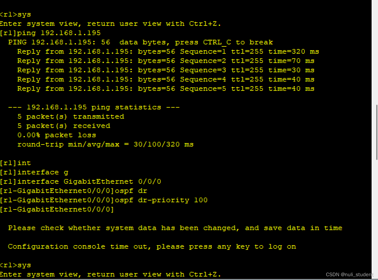 OSPF实验_ospf 1 route-id unrecognized command found at '^' -CSDN博客