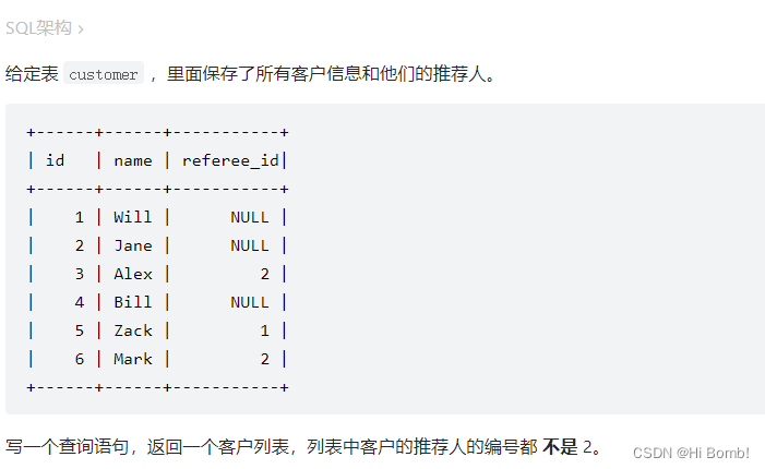 小白刷力扣 之sql学习计划 第一天（596，1757，584，183）编写一个sql查询来报告 至少有5个学生 的所有班级。 Csdn博客 9057