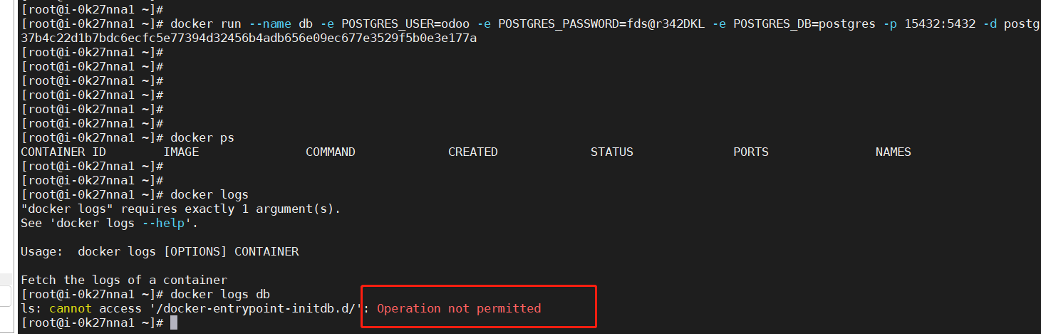 Docker中运行odoopostgresql Pgadmin 4；各种报错处理过程。odoo Postgres Docker 