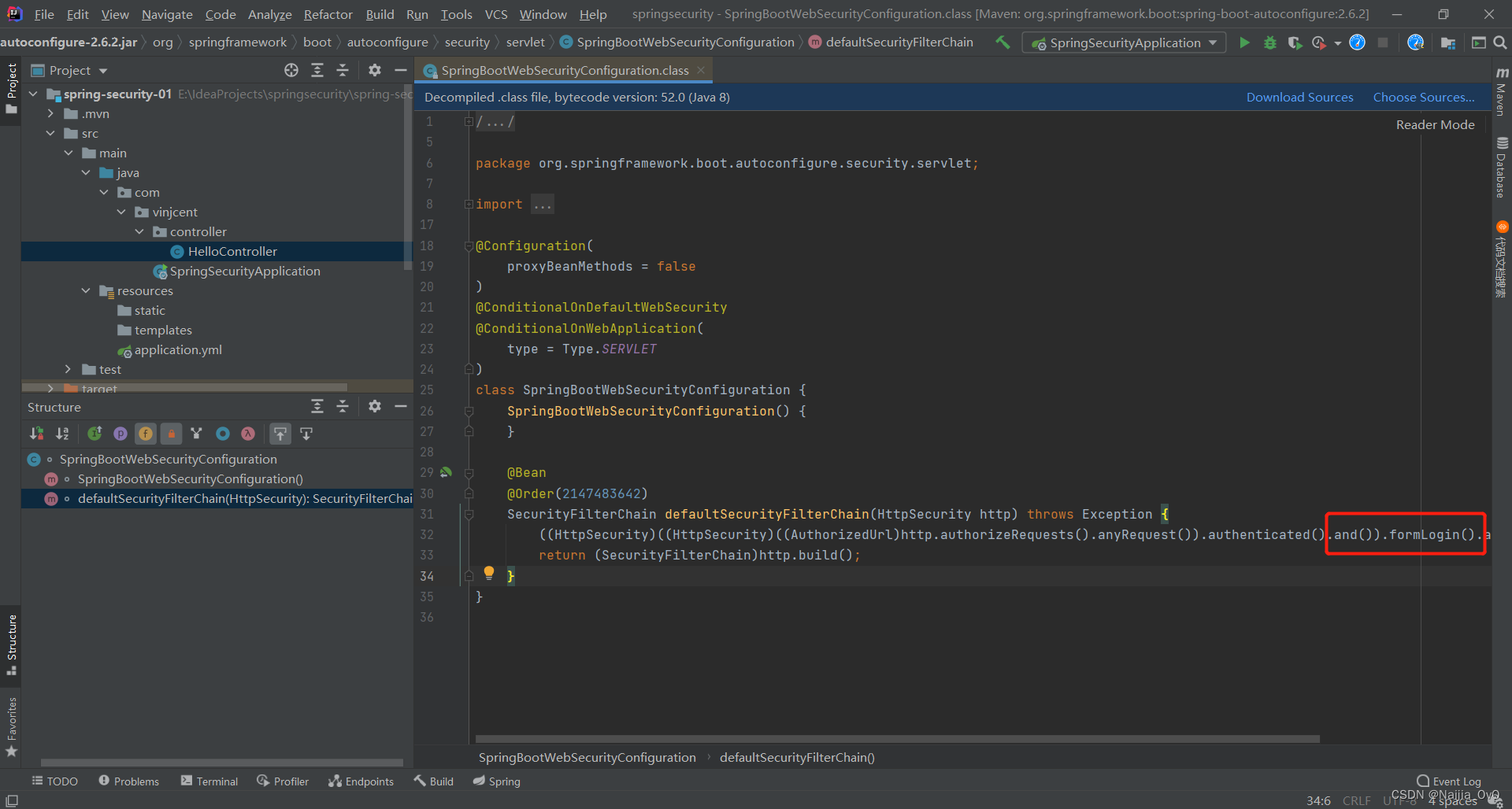 SpringSecurity（三）【默认自动配置分析】_springboot springsecrity yml-CSDN博客