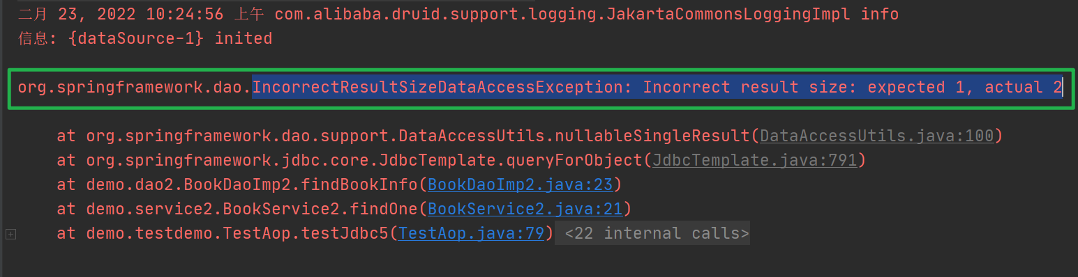 IncorrectResultSizeDataAccessException: Incorrect result size: expected 1, actual 2_caused ...