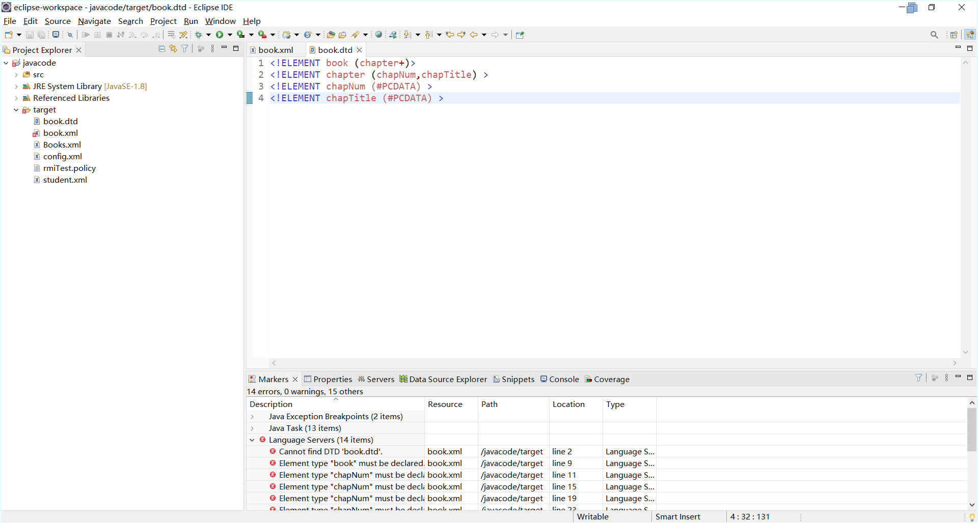 在eclipse中xml文件引用本地自定义dtd文件，产生找不到dtd文件的问题_create the dtd file or configure an xml catalog fo-CSDN博客