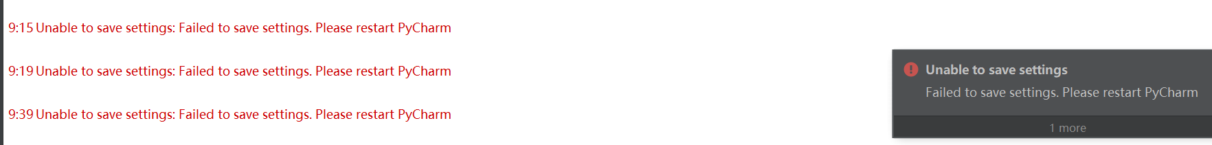 Pycharm——Unable to save settings: Failed to save settings. Please restart PyCharm-CSDN博客