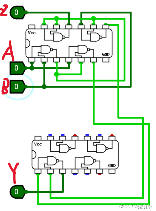 计组实验之74LS00与74LS20_用74ls00设计一个半加器-CSDN博客