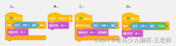Scratch软件编程等级考试二级——20191221_在设计弹跳小球运动时,我们通过键盘左右键移动反弹版将小球弹出,小球碰到边缘-CSDN博客