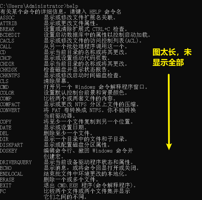 【批处理DOS-CMD命令-汇总和小结】-查看Windows系统的cmd命令帮助信息——cmd /?、help、help cmd、xxx -h、xxx --help、_cmd 命令帮助-CSDN博客