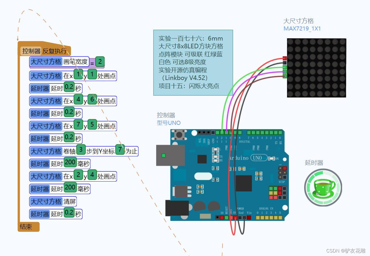 【雕爷学编程】Arduino动手做（163）---大尺寸8x8LED方格屏模块4_linkboy v4.62-CSDN博客