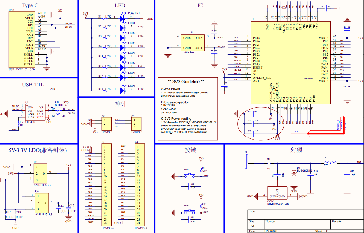 单片机进阶---HLK-W801硬件开发之制作PCB_w801开发教程-CSDN博客