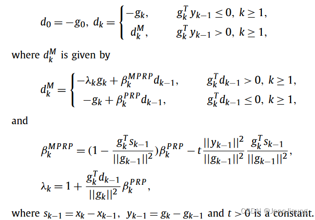 论文笔记|Global convergence of a descent PRP type conjugate gradient method for nonconvex ...
