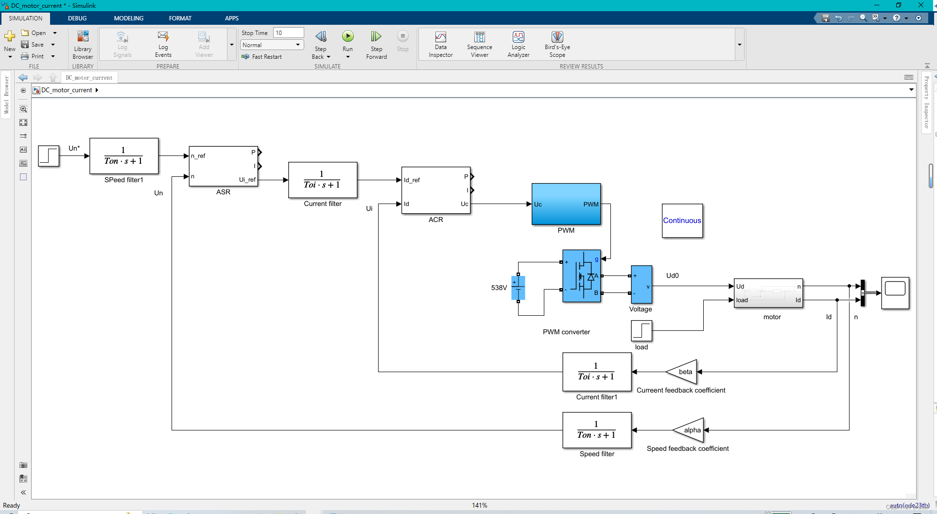 【simulink 直流电机转速电流双闭环系统设计】_simulink转速双闭环直流调速系统-CSDN博客