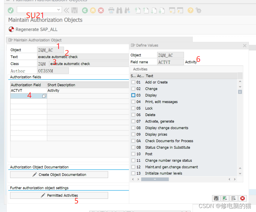 SAP创建自定义权限对象SU21,SU24_sap su24-CSDN博客
