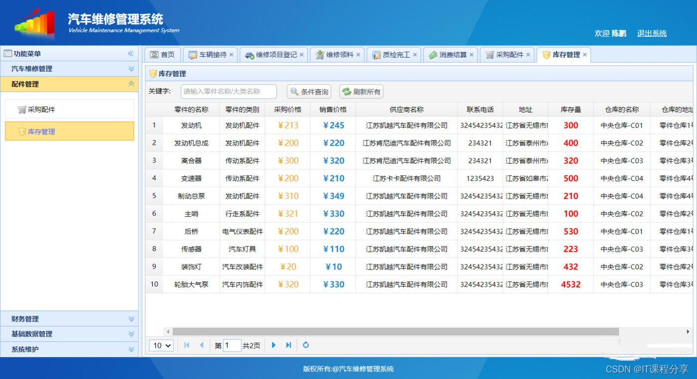 Java车辆维修管理系统源码 汽车维修管理系统源码 Csdn博客 