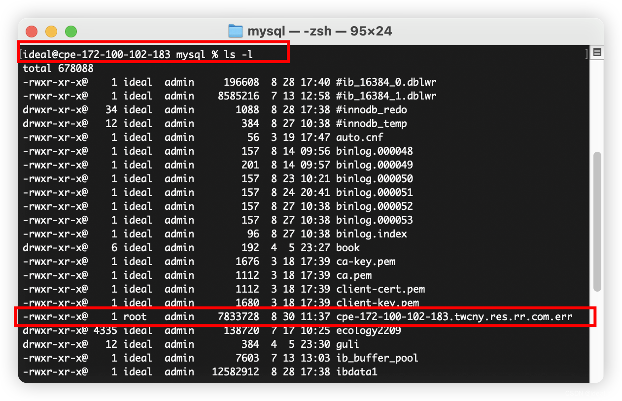 解决：/opt/homebrew/var/mysql/cpe-172-100-102-183.twcny.res.rr.com.err: Permission denied_cpe-172 ...