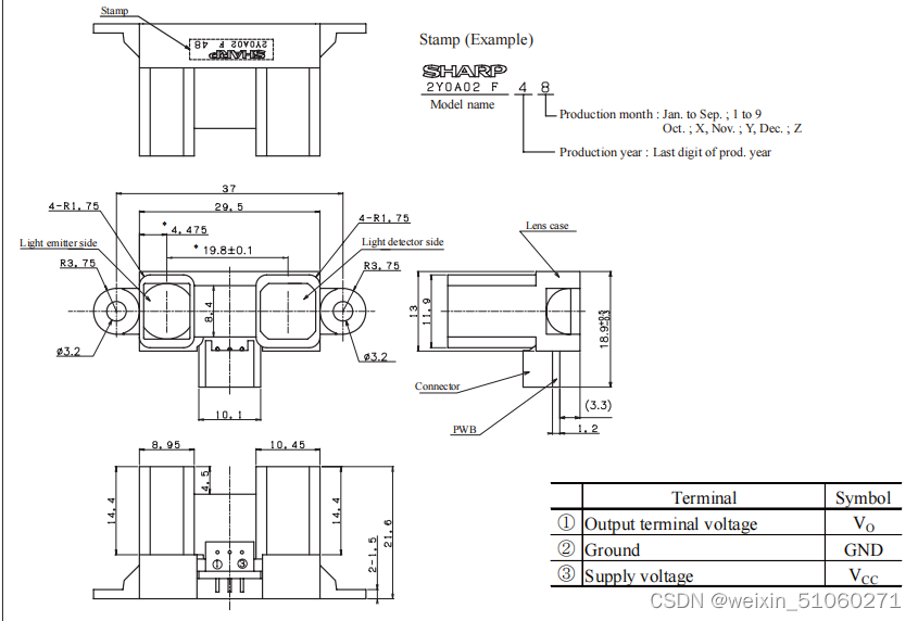 夏普红外传感器GP2Y0A02YKOF_gp2y-02-CSDN博客