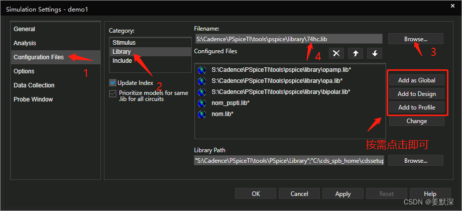 Pspice for TI: 导入外部库(如:Cadence自带库)-CSDN博客