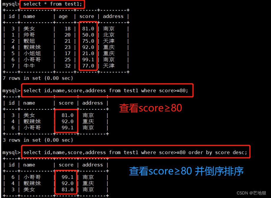 mysql 之进阶查询语句_mysql order by desc-CSDN博客