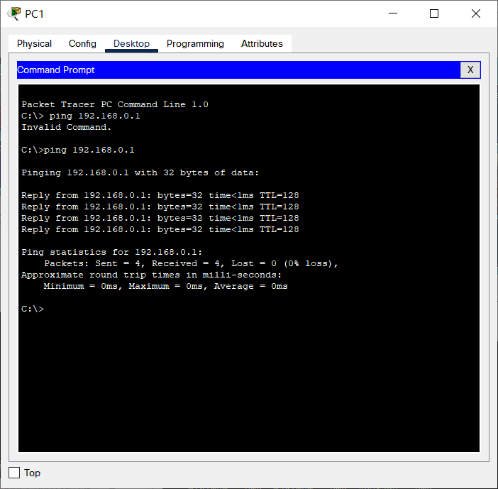 计算机网络——Cisco Packet Tracer 实验_使用cisco packet tracer在pc1使用ping命令测试pc2的连通性,测试通过,在p-CSDN博客