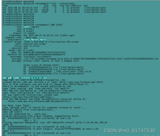 如何解析linux下使用systemd-coredump生成的core信息_coredumpctl list-CSDN博客