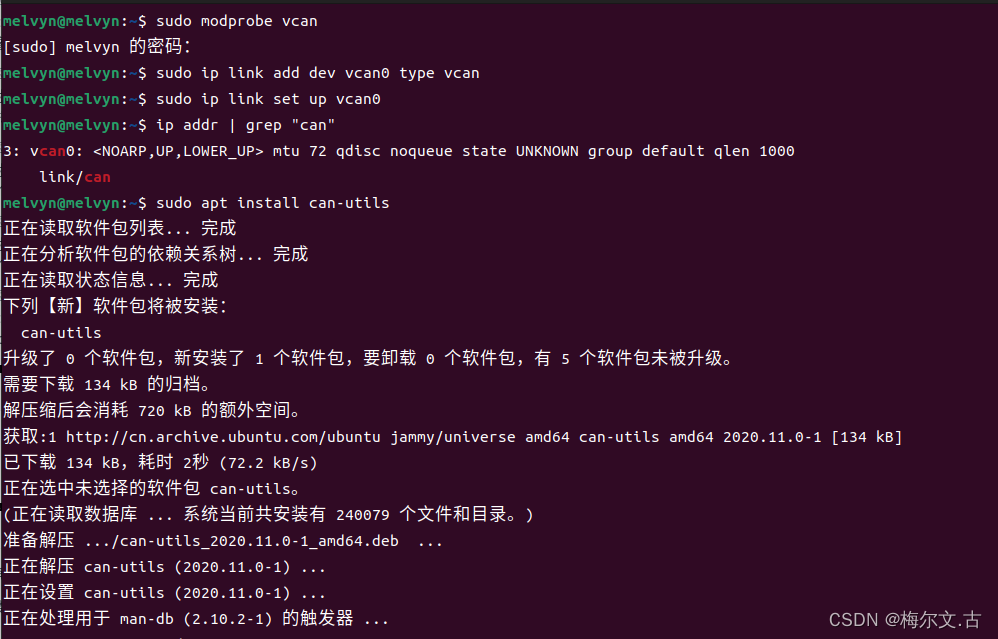 在linux上创建虚拟CAN，并简单执行一个CAN的读写程序_linux vcan-CSDN博客