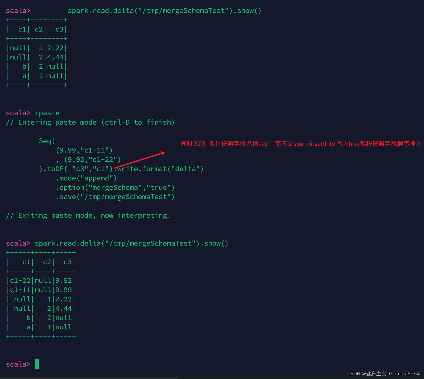 delta.io 数据湖 append模式之 mergeSchema(默认false)-CSDN博客