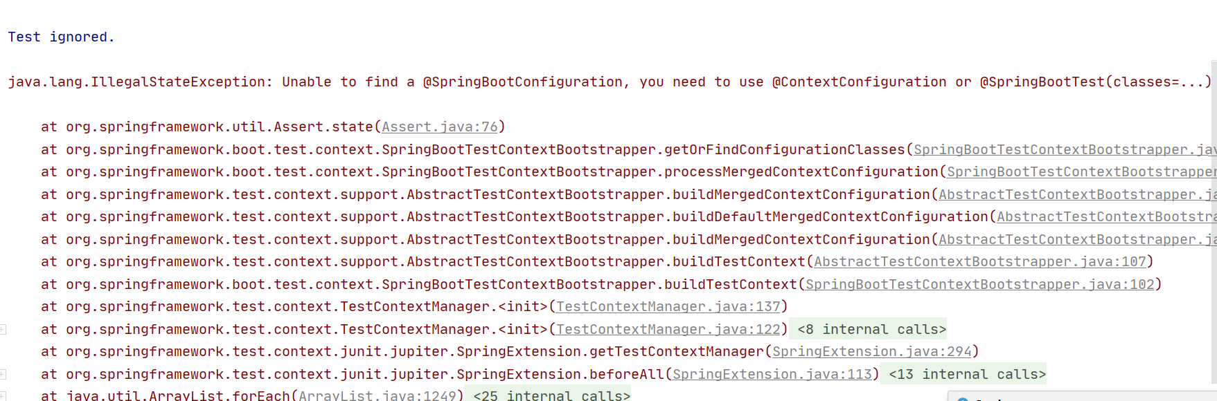 解决SpringBoot测试时出现:Unable to find a @SpringBootConfiguration,you need to use ...