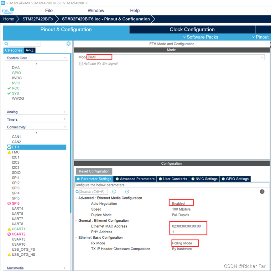 STM32F429 cubemx 配置以太网（DM9161） UDP通讯-CSDN博客