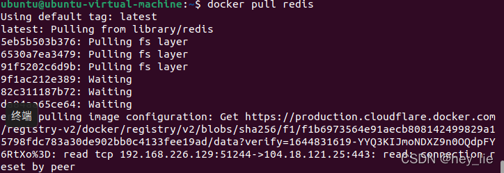 Ubuntu虚拟机使用docker拉去redis失败,解决 Error Pulling Image Configuration Unexpected Eof Csdn博客