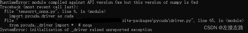 pycuda SystemError: initialization of _driver raised unreported exception_systemerror ...