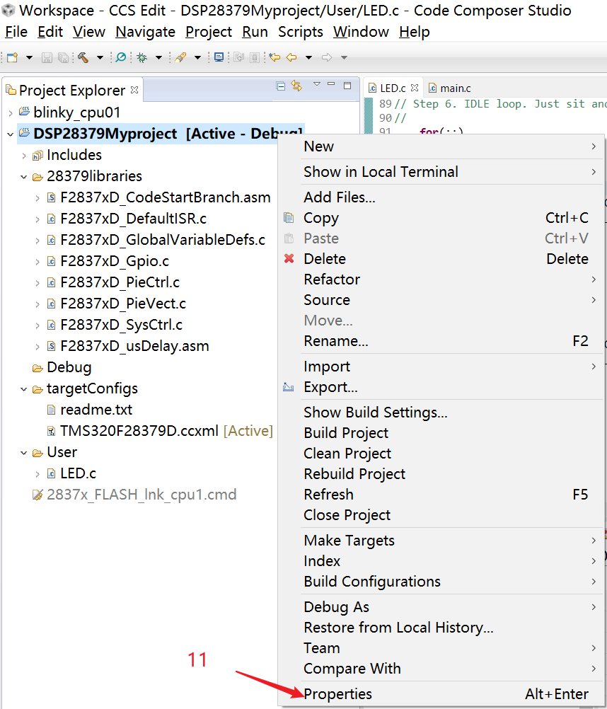 DSP-TMS320F28379D-HDSP Xds200-CCS7.3.0新建工程项目并点亮LED灯《保姆级教程》_ccxml-CSDN博客