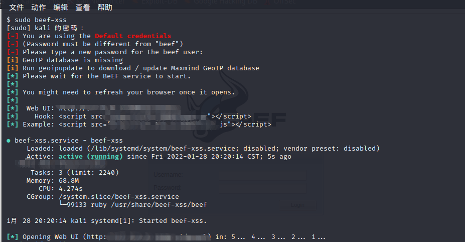 Linux自动化简单安装beef xss framework的方法及BeEF的启动_beef安装_黑色地带(崛起)的博客-CSDN博客