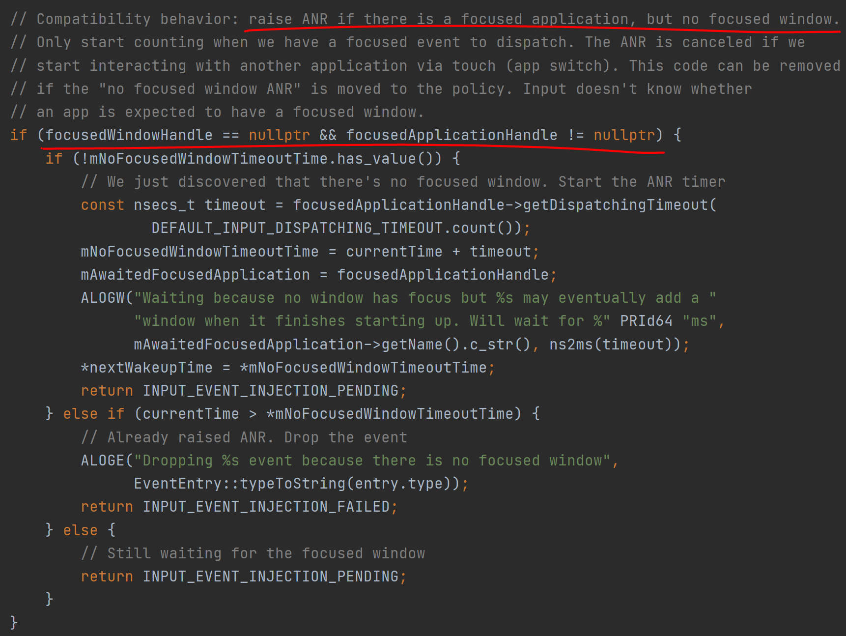 案例：Input事件有焦点App无焦点窗口_focusedapplicationhandle-CSDN博客