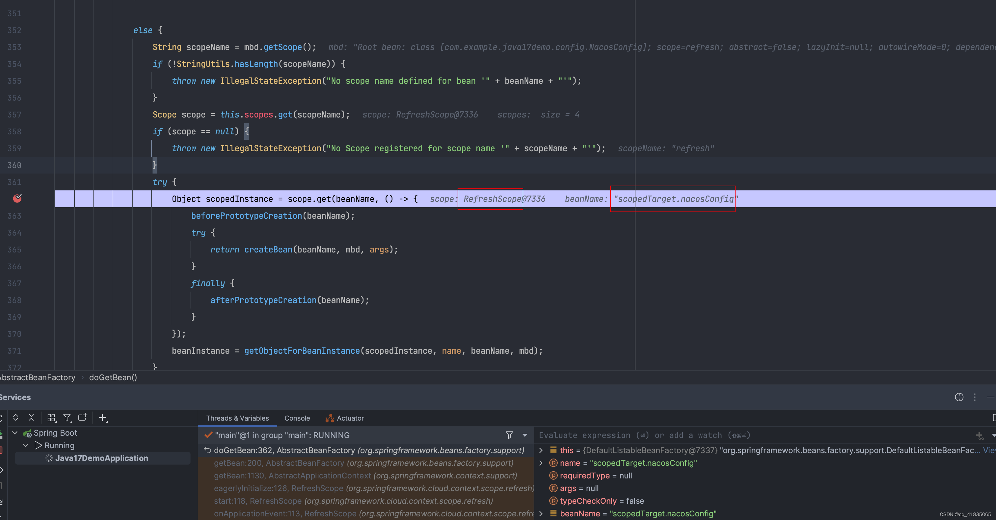 nacos配置动态刷新源码分析(也就是@RefreshScope的工作原理)_nacos配置中心刷新数据源-CSDN博客