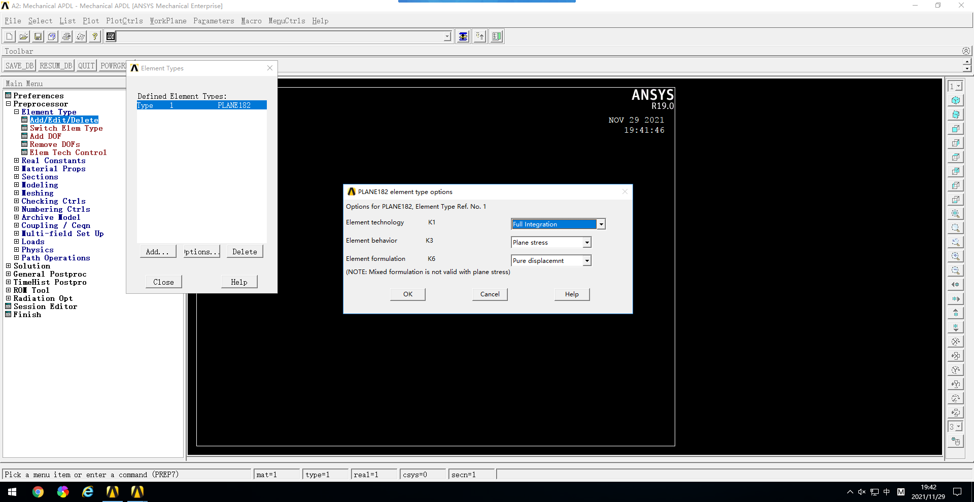 [ANSYS APDL] 平面单元应力分析全步骤截图详解_apdl绘制平面单元-CSDN博客