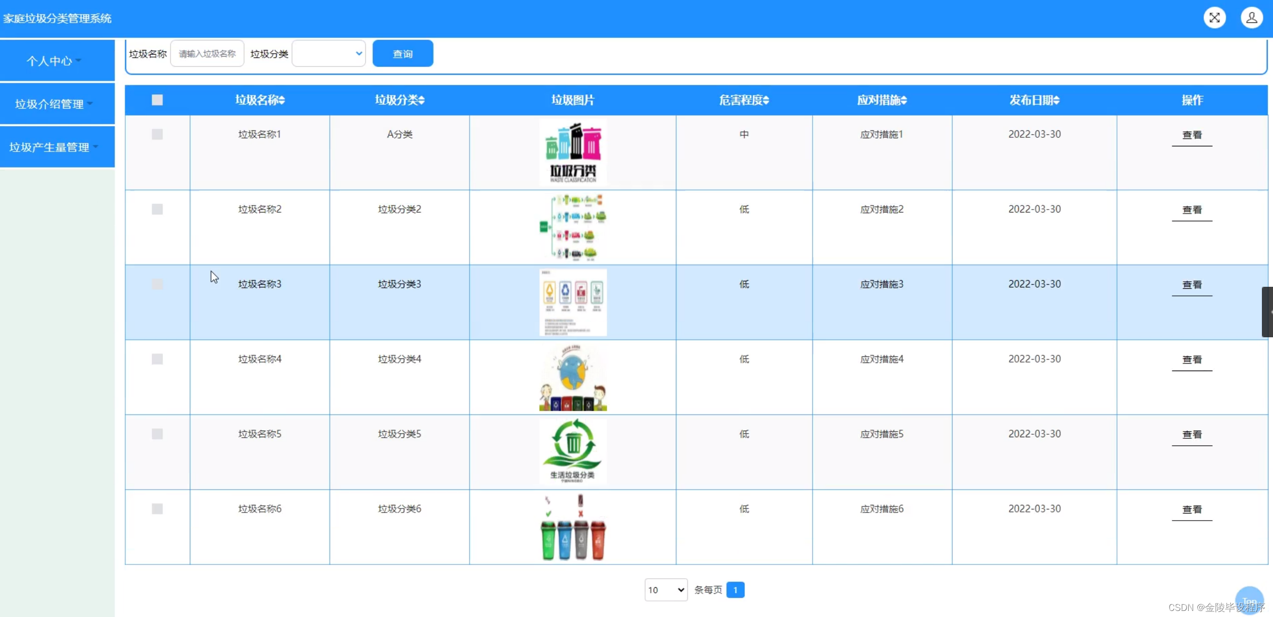毕设项目:家庭垃圾分类管理系统jspjavaspringmvcmysqlmybatis使用jsp编写垃圾分类管理系统 Csdn博客