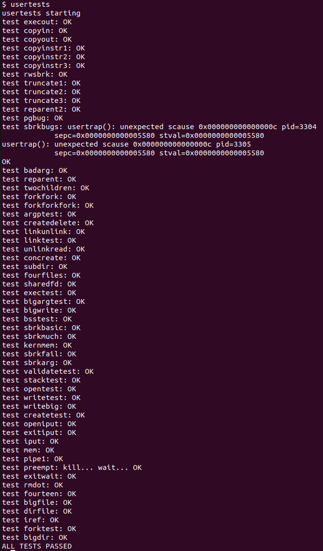 操作系统实验Mit6.S081笔记 Lab5: Lazy allocation_usertrap(): unexpected scause-CSDN博客