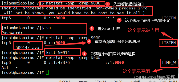 Xshell启动jar包报端口被占用,在cmd中输入命令却显示端口并没有被占用（已解决），怎么杀死端口号进程。_xshell查看端口被占用并杀死-CSDN博客