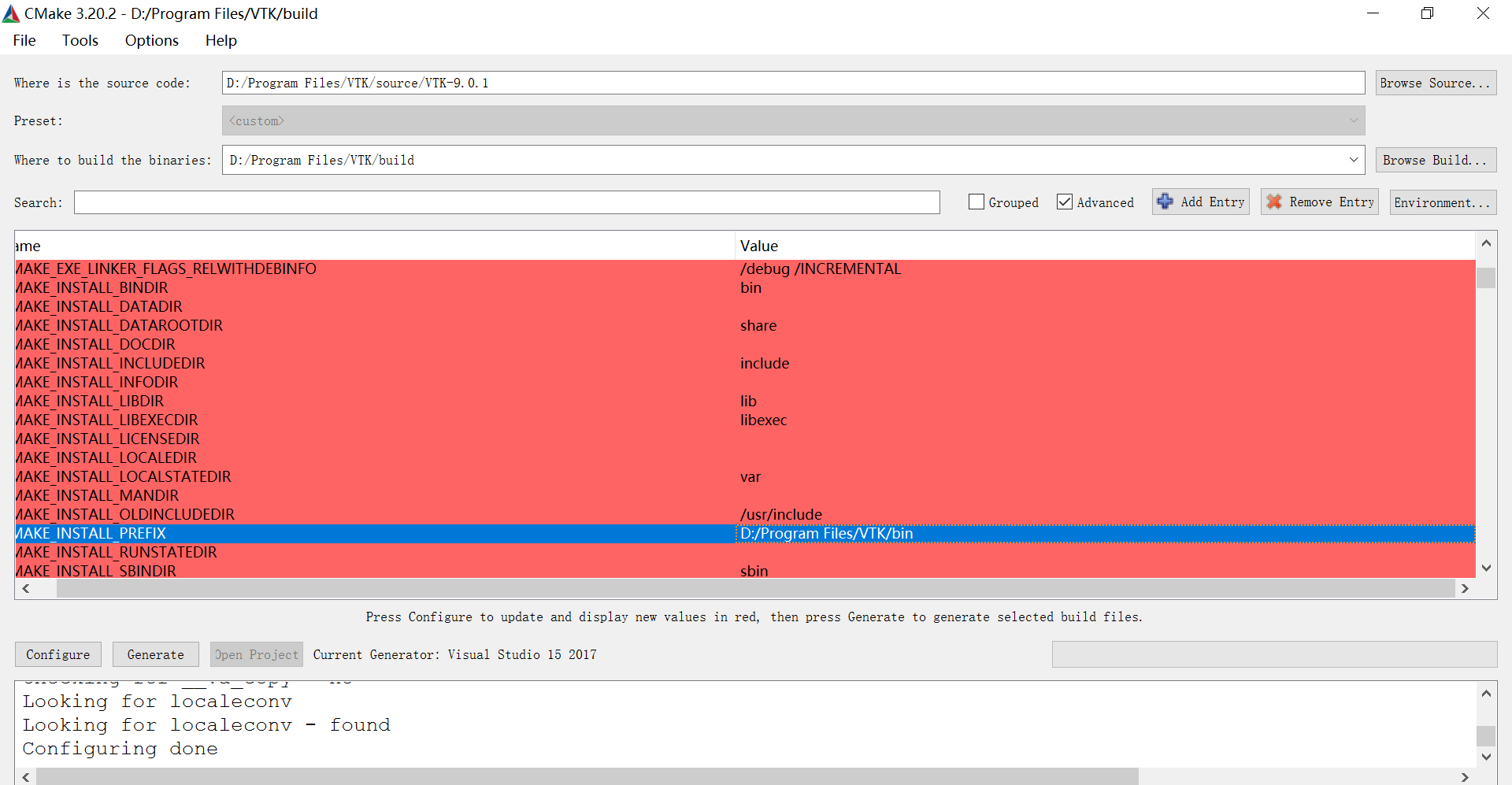VTK学习笔记2：windows源代码安装VTK9,并使用Visual Studio 2017配置VTK9-CSDN博客