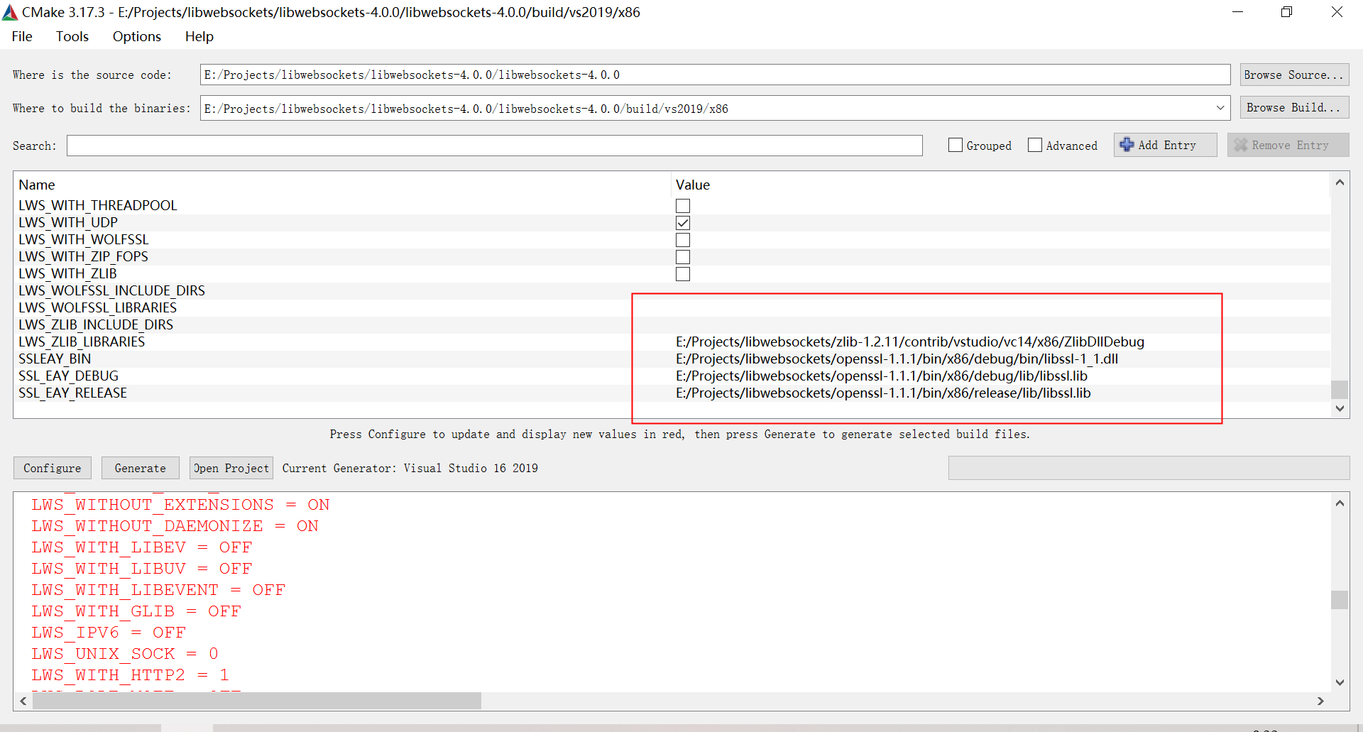 VS2019 下openssl-1.1.1+ libwebsockets-4.0.0 编译测试_libwebsockets win10 vs2019-CSDN博客