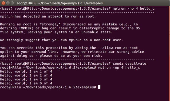 报错：mpirun has detected an attempt to run as root.-CSDN博客
