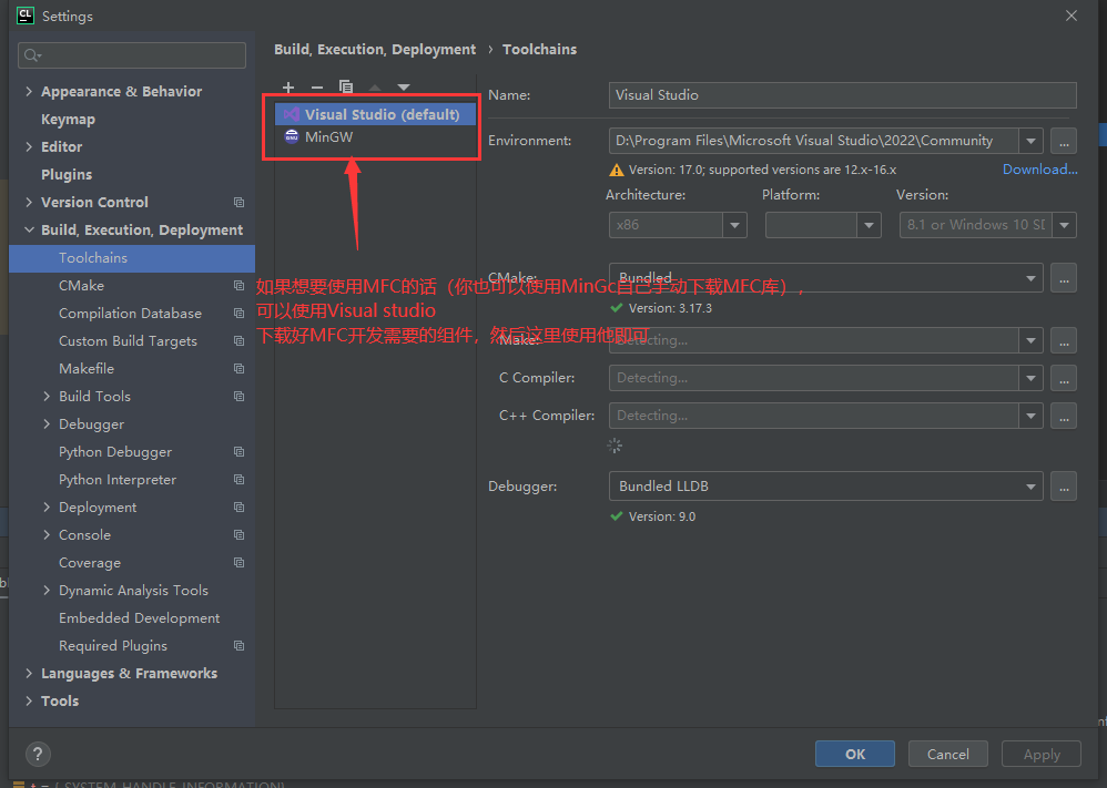 Clion 使用MFC库，本地main方法想run一下失败后的解决方法_clion mfc开发-CSDN博客