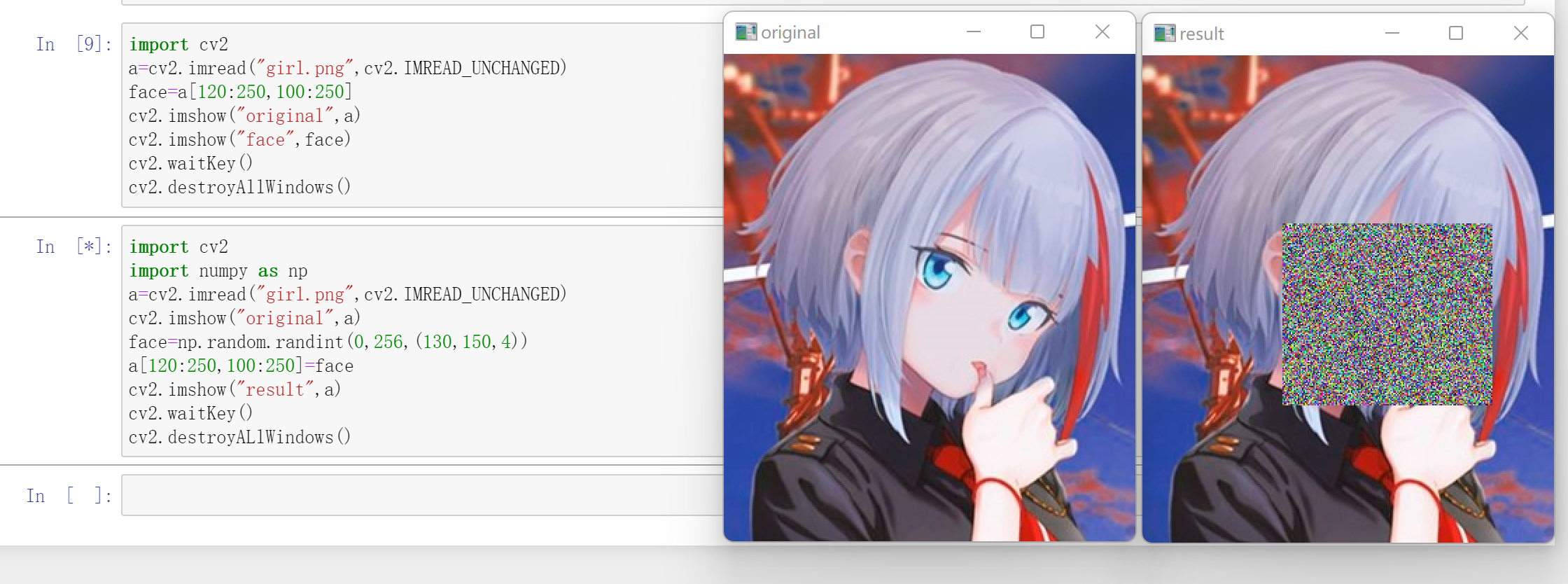 Opencvpython学习记录3：使用numpyarray 访问像素roi（内附代码）使用numpy对图像的像素进行操作 查看图像