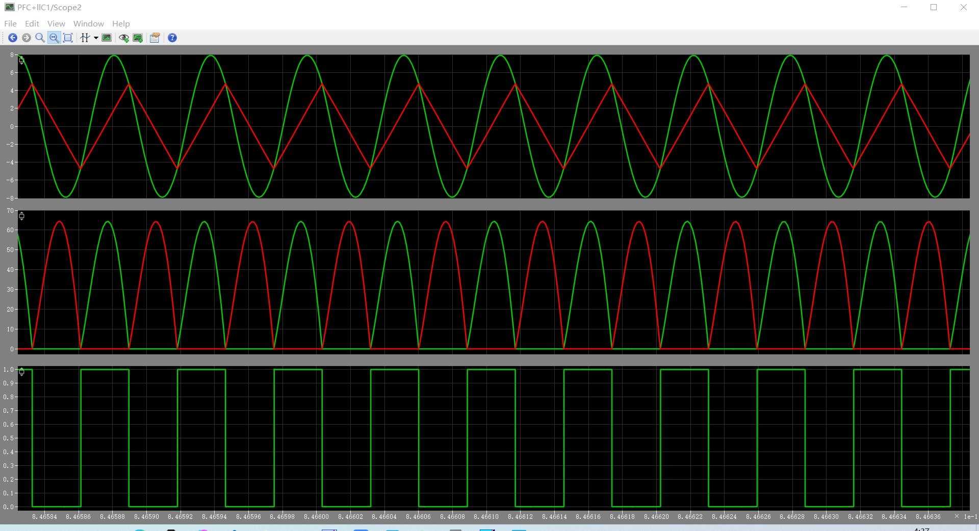 800w无桥PFC+LLC，基于simulink/plecs /psim，通用输入85—265Vac，母线电压400V，0.8kw/40A恒流 ...