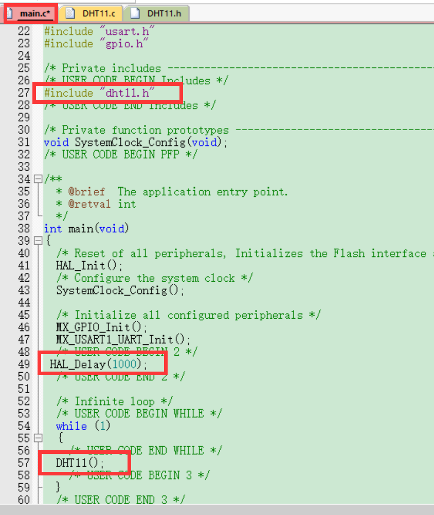 STM32系列(HAL库)——F103C8T6获取DHT11温湿度串口打印_温湿度传感器要接在stm32f103c8t6哪里-CSDN博客