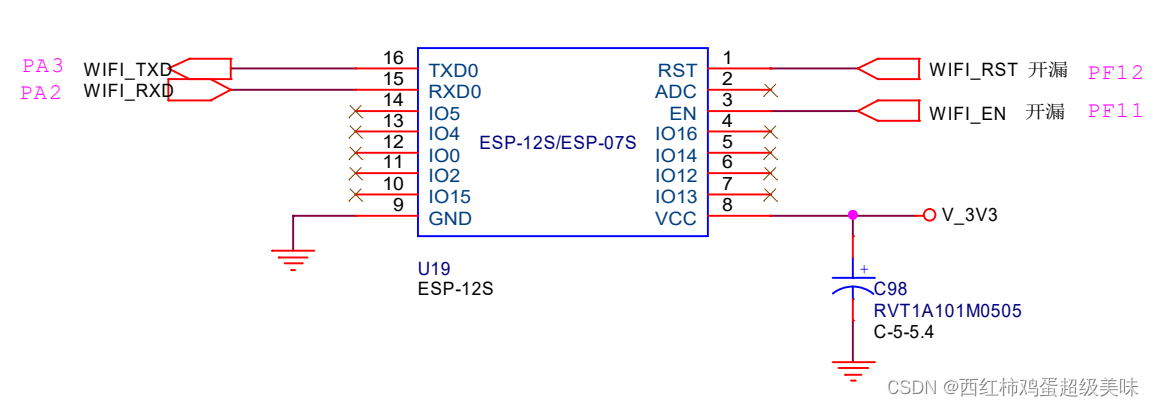 Stm32物联网项目——wifi模块联网 Wifi模块与stm32的电路连接示意图 Csdn博客