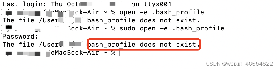 Mac 终端输入open -e .bash_profile，提示.bash_profile does not exist_mac中java bashprofile does not exist ...
