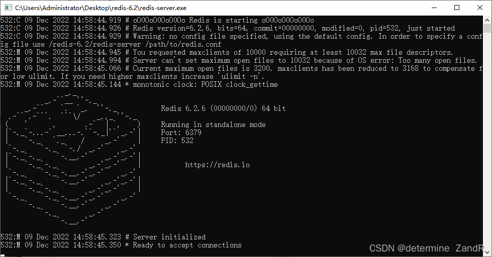 【redis已解决】Warning: no config file specified, using the default config. In order to specify a ...