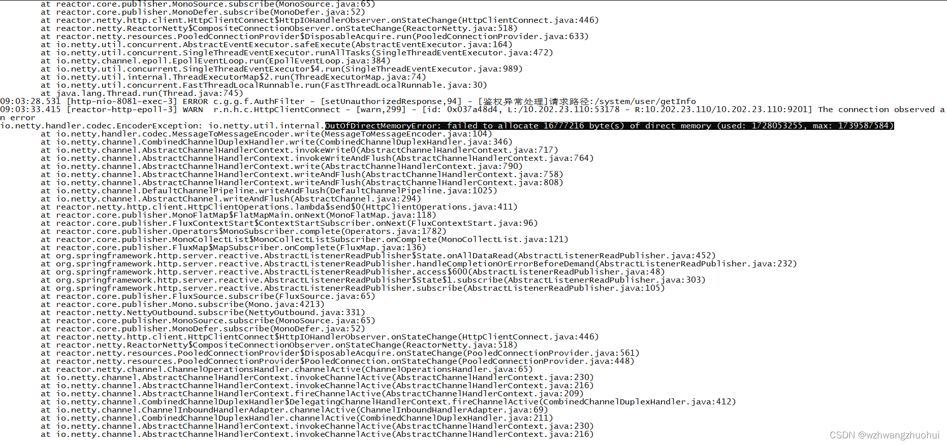 outofDirectMemoryError:failed to allocate 16777216 byte(s) of direct memory(used:1728053255,max ...